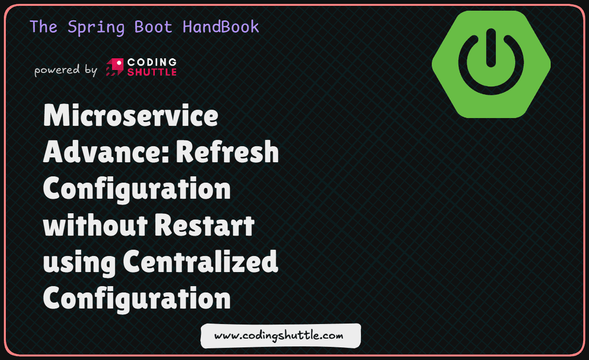 Microservice Advance: Refresh Configuration without Restart using Centralized Configuration ...